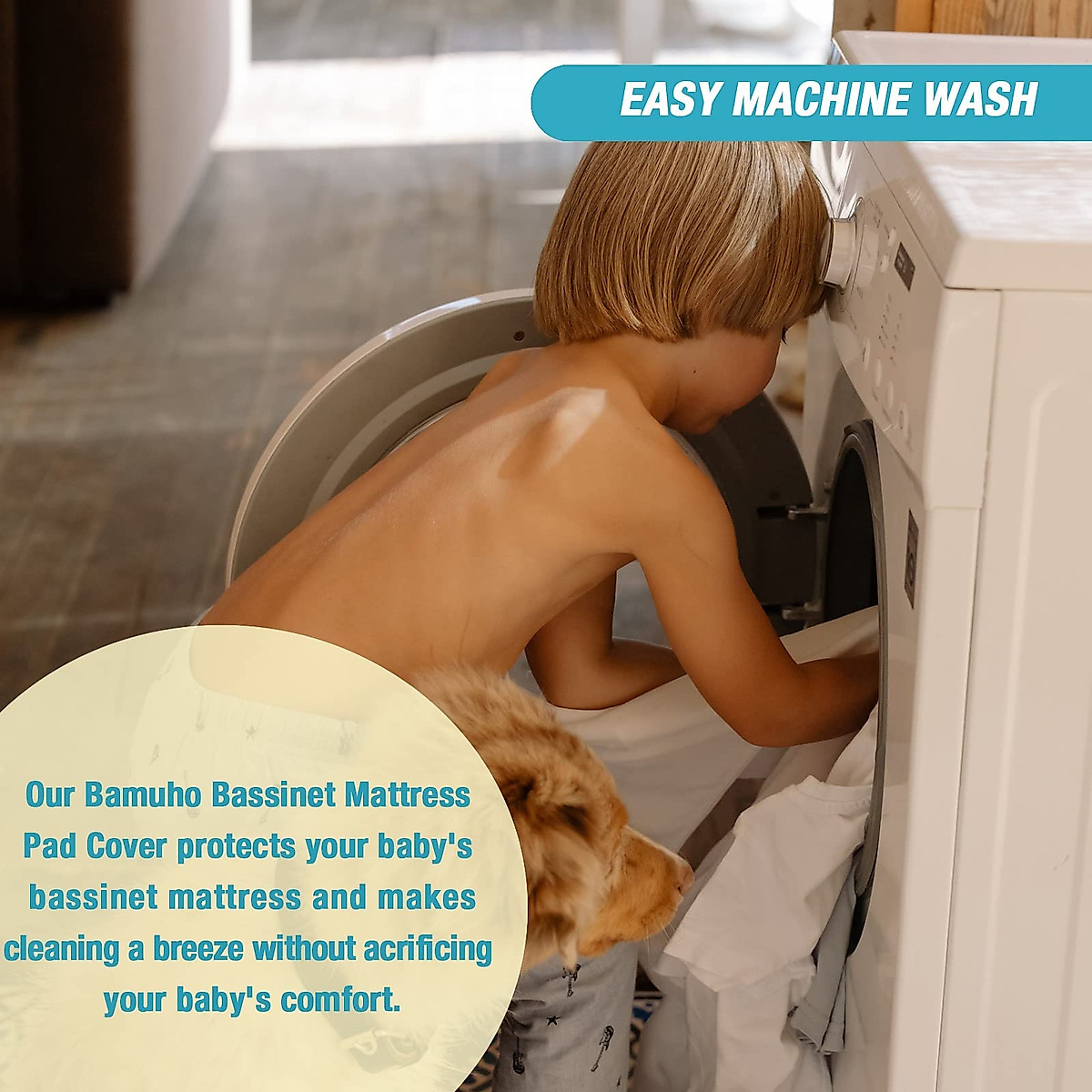 Bamuho Halo Waterproof Bassinet Mattress Protector, 2 Pack Bassinet Mattress Pad Cover Compatible with Halo Bassinest Swivel Sleeper 3.0, Envelope Closure Style - Grey 31"x18"