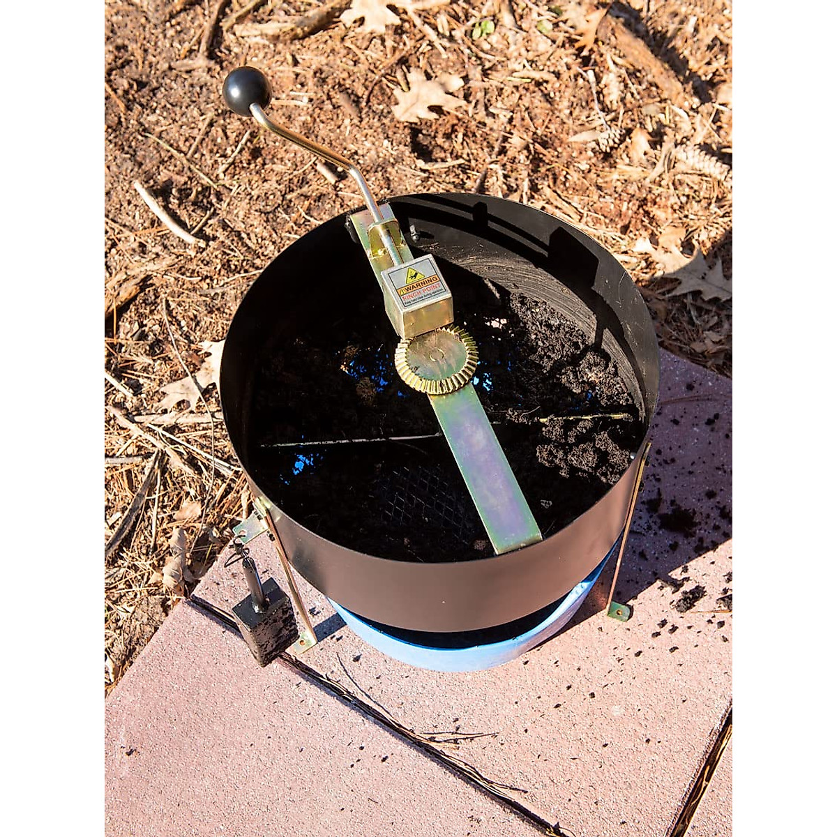 Gardener's Supply Company Rotary Compost Soil Sifter | Easy-Turn Handle Separates Garden-Ready Compost | Made with Powder-Coated Steel - 16" Diameter x 17" Height