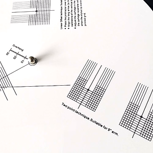 Turntable Cartridge Alignment Protractor Mat, Anti-sliding LP Vinyl Record Pickup Calibration Plate Distance Gauge Protractor Adjustment Tool Ruler for Turntable Accessor