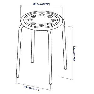 Ikea Marius Stool, White, 32 cm (12 5/8 '')
