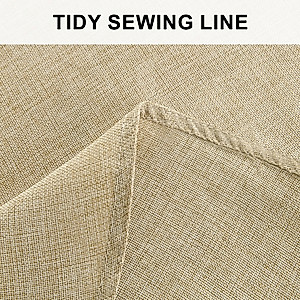 Hiasan Round Linen Tablecloth 60 Inch - Table Cloth Round Tablecloth Wrinkle and Stain Resistant Washable Polyester Fabric for Dining Room Kitchen Party, Beige