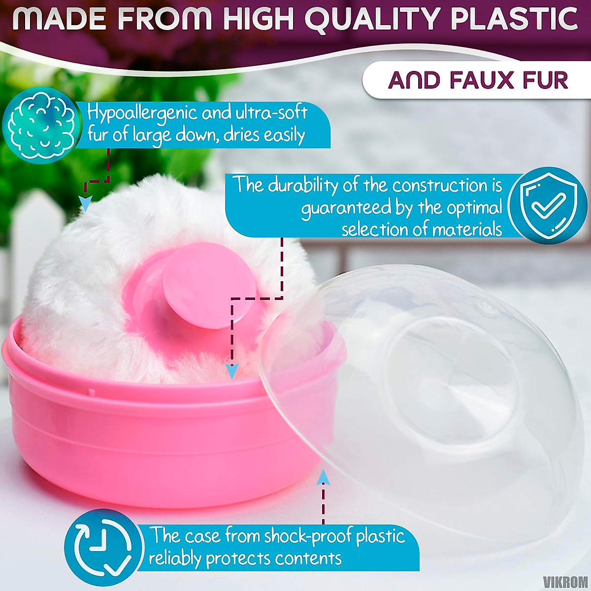 Body Powder Puff and Container - 2Pcs Powder Puff for Body Powder Bath Powder Puff and Container Baby Puffs with Container Travel Kit - Makeup Puffs for Powder Talcum Powder with Puff for Women