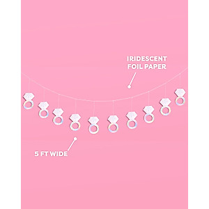 xo, Fetti Diamond Ring 3D Pop Up Banner - 5 Ft. | Engagement Party Decoration, Proposal Decor, Bachelorette Backdrop, Bride To Be Photobooth, Bridal Shower Supplies
