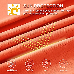 Willit Men's Sun Shirts UPF 50+ Protection Hoodie Rash Guard Shirt SPF UV Shirt Long Sleeve Fishing Outdoor Lightweight Tangerine XL