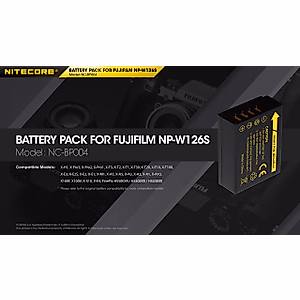 Nitecore FX1 2-Slot Digital Charger and NC-BP004 Battery Bundle Compatible with Fujifilm NP-W126 and NP-W126S Batteries
