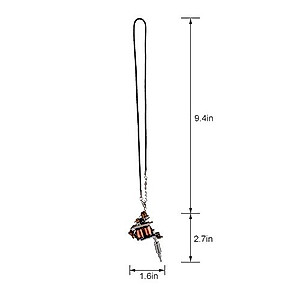 Tattoo Gun Necklace,Mini Tattoo Machine Necklace,Tattoo Supply Pendant Gift,Portable Tattoo Supply Gun Keychain Metal Alloy Key Ring