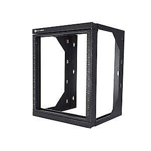 Networx 18U Adjustable Depth Open Frame Swing Out Wall Mount Rack - 301 Series, Flat Packed