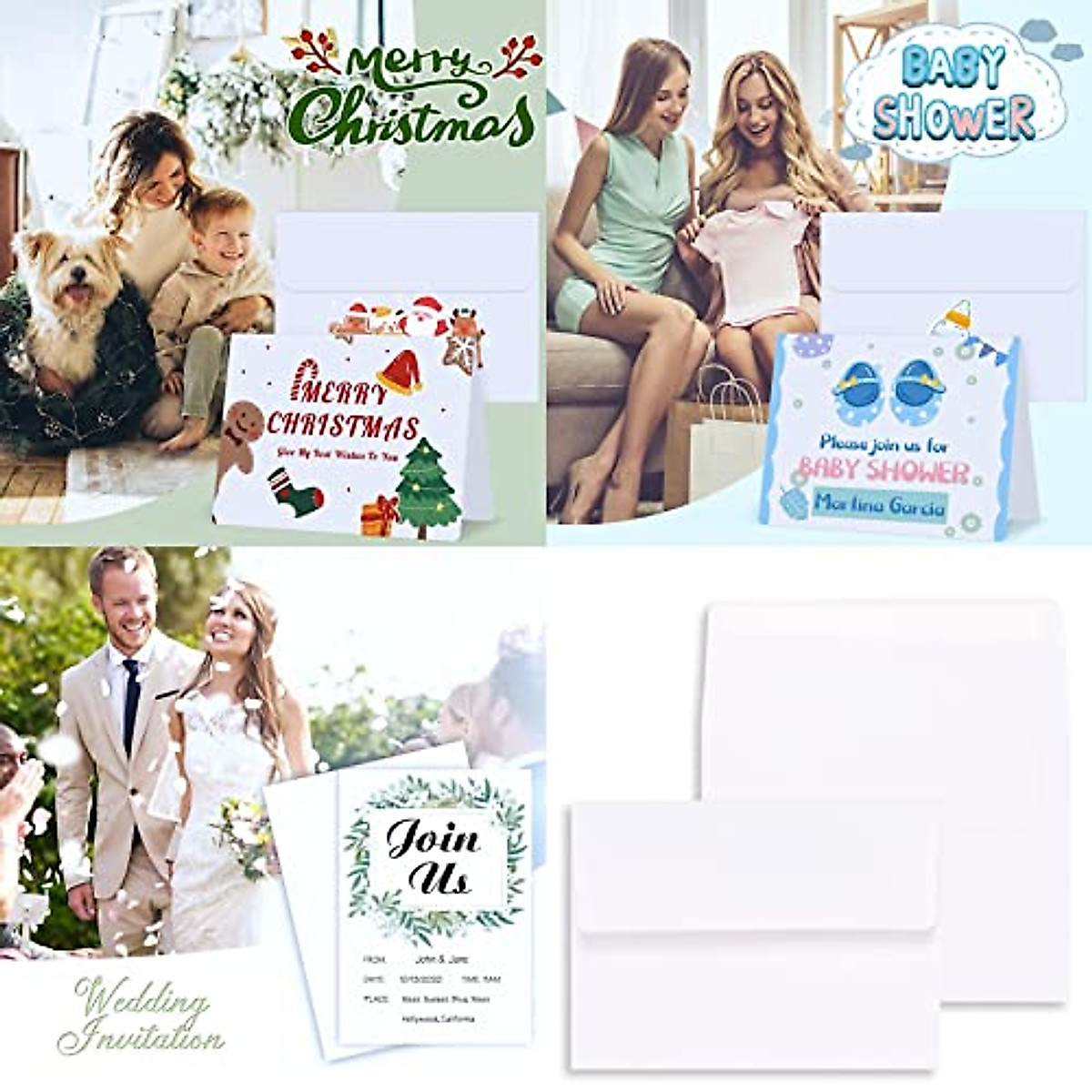 36-Pack White 5x7 Envelopes Self Seal A7 Envelopes, Mailing Envelopes, 5x7 Envelopes for Invitations, White Envelopes for 5x7 Cards, Letters, Photos, Thank You Cards, Wedding