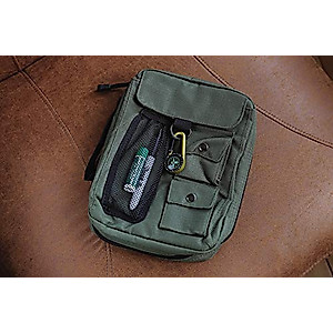Compass Bible Cover, Zippered, with Handle, Nylon, Green, Large