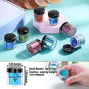 Chameleon Powder Pigment, 8 Color Changing Mica Powder for Epoxy Resin Tumblers, Update Chrome Powder for Nails Art Makeup Paints Crafts Candle Making Dye Slime Metallic