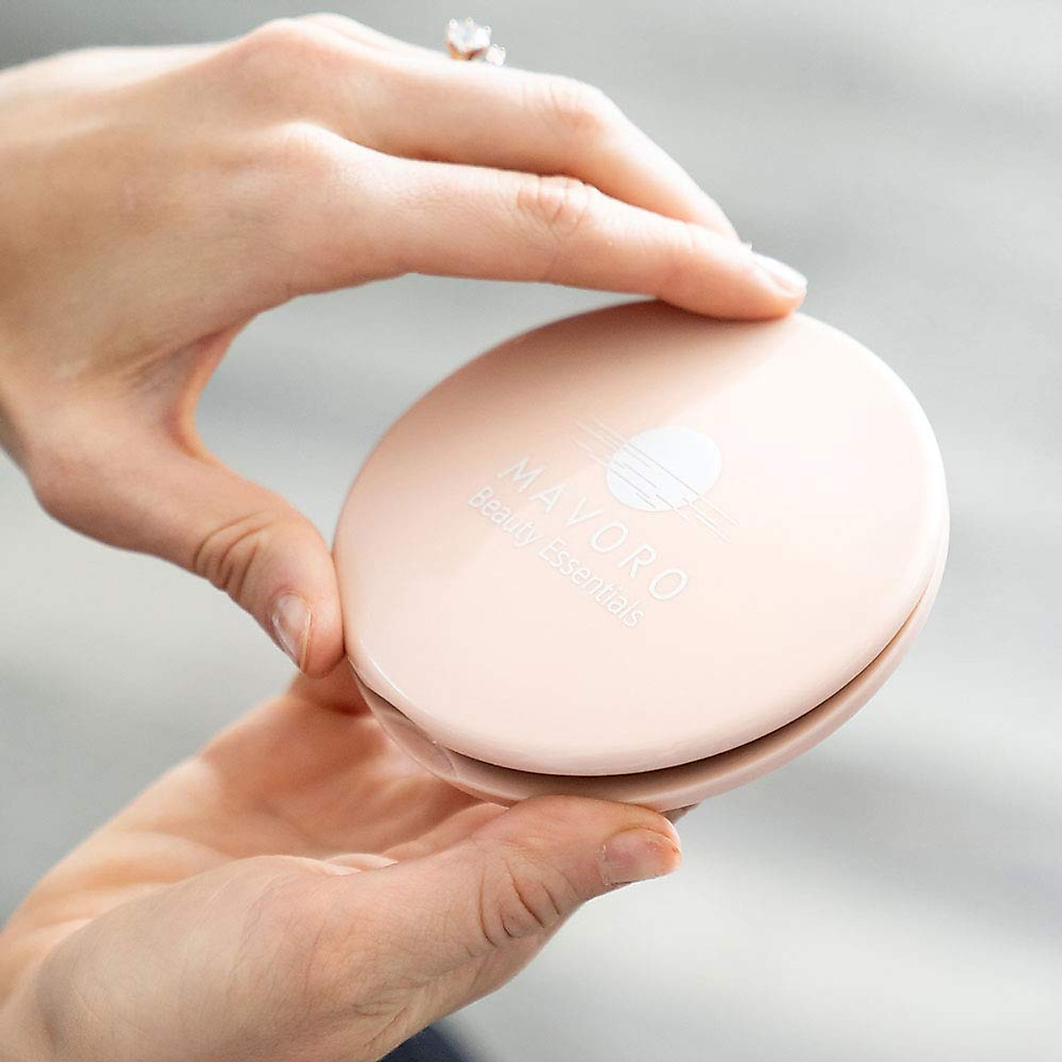 Magnifying Compact Mirror for Purses with 10X Magnification – Double Sided Travel Makeup Mirror, 4 Inch Small Pocket Mirror, or Purse Mirror. Bundle Black and Pink