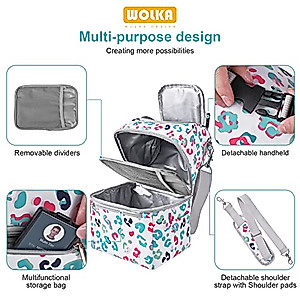 Wolka Insulated Baby Bottle Bag for Daycare,Breast Pump Bag,Breastmilk Cooler bag& Lunch Bag,Multi-Function Milk Bottle Storage Bags Fit for Dr. Brown, Comotomo, Philips, Nuk, Lansinoh