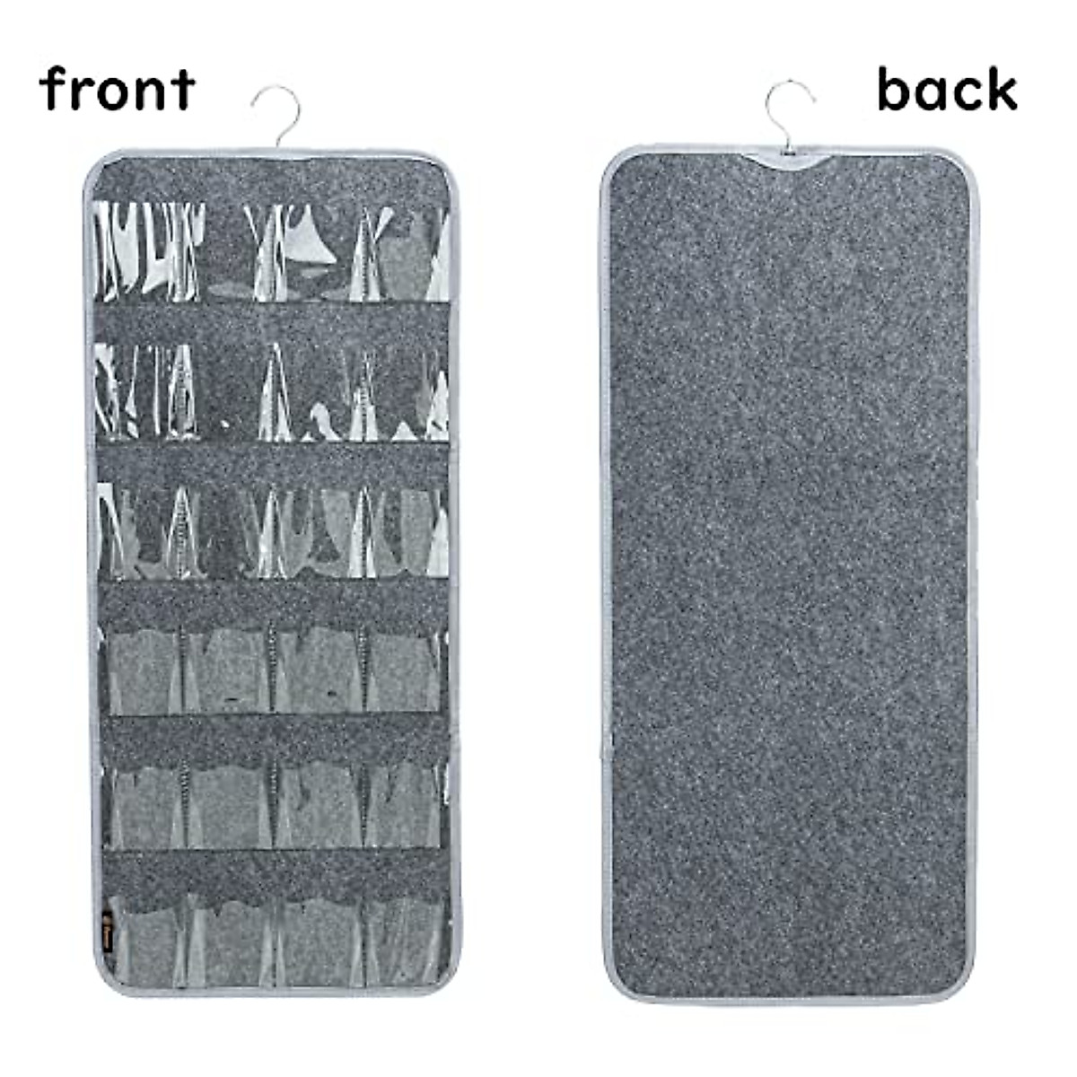 PACMAXI Over The Door Shoes Organizer for 12 Pairs of Baby Shoes Boys Girl, Hanging Baby Shoe Organizer with Hanger(Felt Material-Grey)