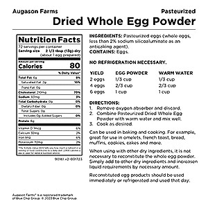 Augason Farms Dried Whole Egg Product 2 lbs 1 oz ( pack of 1)