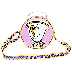 Disney Bag, Cross Body, Round, Beauty and the Beast Chip Poses, Lavender, Vegan Leather