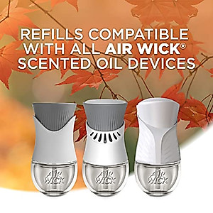 Air Wick Plug in Scented Oil 5 Refills, Fresh Pine and Juniper, Fall Scent, Fall Spray, (5x0.67oz) and Plug in Scented Oil 5 Refills, Bonfire and Crisp Fall Air