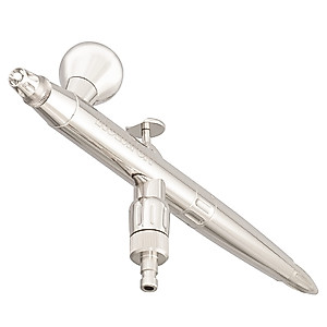 Harder & Steenbeck Airbrush Kit - Evolution Silverline fPc Two in One - German-Engineered Dual Action Painting Set with Gravity Feed - 0.2mm and 0.4mm Self-Centering Nozzle - 126103