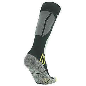 RANDY SUN Waterproof Hiking Socks, [SGS Certified] Cold Weather Fashion Climbing Windproof Socks Cushioned Footed Long-lasting Comfort on the Trail Limit Foot Fatigue Mens Gifts,Grey&Black L