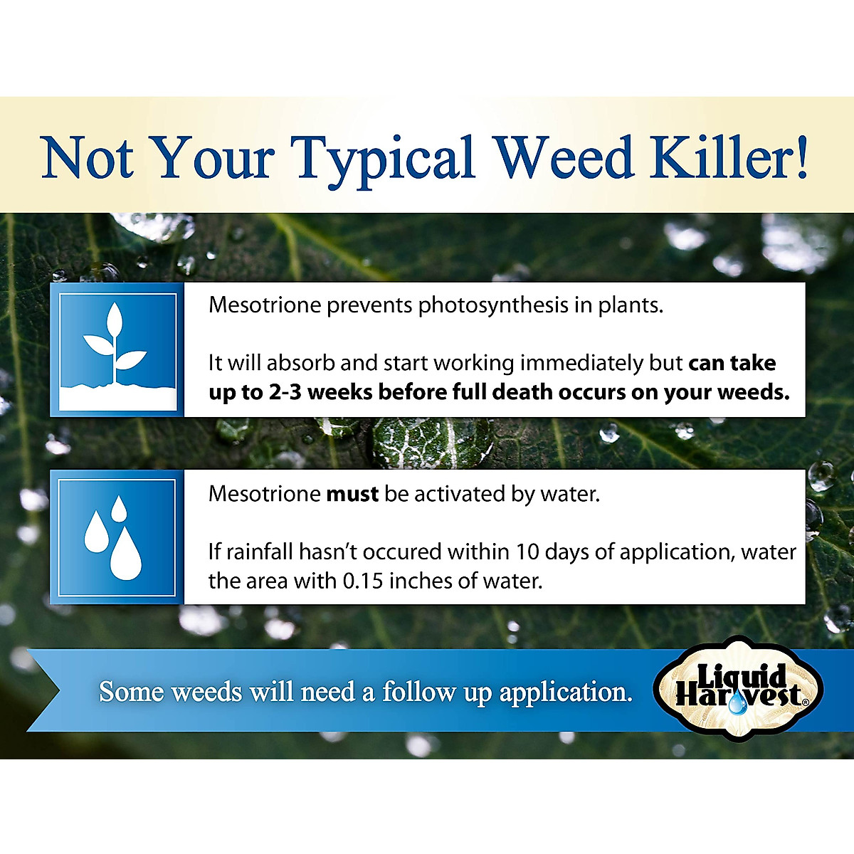 Liquid Harvest Mesotrione Bundle - 8 Ounces - Mesotrione Concentrate (Compare to Tenacity) - Pre and Post-Emergent Weed Killer for Lawn and Turf Grasses with 8oz Surfactant