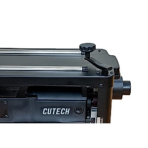 Cutech 40700H 12-1/2-Inch Spiral Cutterhead Benchtop Planer with 24 Tungsten Carbide Inserts, Single Speed Feed Rate, Snipe Minimizer, and Board Return Rollers