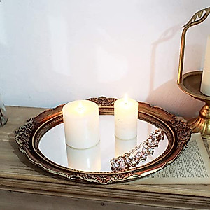 Funerom Vintage 11.6 x 9 inch Decorative Wall Mirror Gold Shield Shape 12.8 x 14.3 inch Wall Mirror Oval Antique Gold