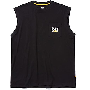 Caterpillar Men's Trademark Sleeveless Pocket Tee, Black, 4X-Large