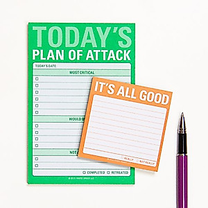 Knock Knock Plan of Attack Great Big Sticky Note, Daily to-Do List Sticky Pad, 4 x 6-inches