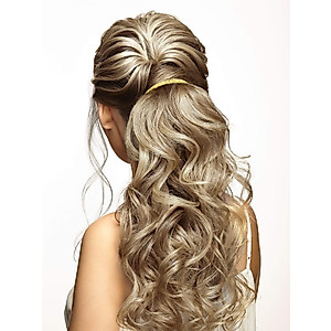 TecUnite 50 3mm Gold Hair Elastic Ties No-metal Small Rubber Bands Thin Hair Ties Ropes Ponytail Holders with 50 Hair Bobby Pins, Hair Accessories for Women (Gold)