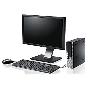 Dell Optiplex Ultra Small USFF Desktop Computer PC (Intel Core i5, 4 GB Ram, 128 GB SSD, WiFi, DVD-RW) 17in Dell Monitor Windows 10 (Renewed)