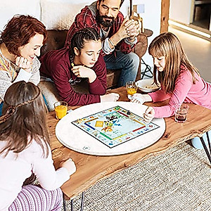 ActiveAnnie Large 30" Off White Faux Marble Swivel Lazy Susan Rotating Turntable Dining Tabletop – Great for The Kitchen Island, Family Style Dining, Games, Parties, and Wedding – Made in France