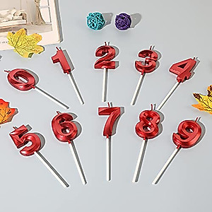 Red 18th & 81st Birthday Candles for Cakes, Number 18 81 Glitter Candle Cake Topper for Party Anniversary Wedding Celebration Decoration