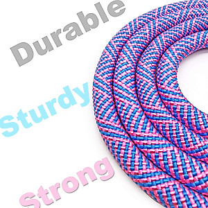 Mycicy Double Dog Leash Coupler, Extension Rope for Two Dogs, No Tangle Dual Dog Lead Splitter for Small Medium Dogs 10-35 lbs (1/3" X 33"- Pinkblue)