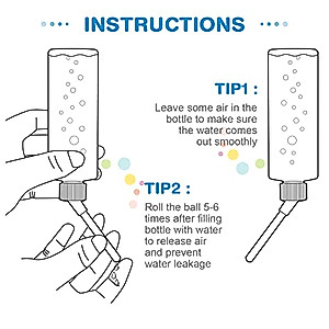 POPETPOP Guinea Pig Water Bottle No Drip 2 Pack- 8Oz Hamster Water Bottle with Hooks, Rabbit Water Bottle Samll Animal Water Bottles for Rabbits Hamsters Chinchillas Bunnys Rats