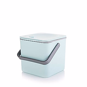 Minky Homecare Kitchen Compost Bin – Countertop Food Waste Caddy with Easy Wipe Clean Interior – Made in The UK - 3.5L (0.9 gal.) (Pastel Green)
