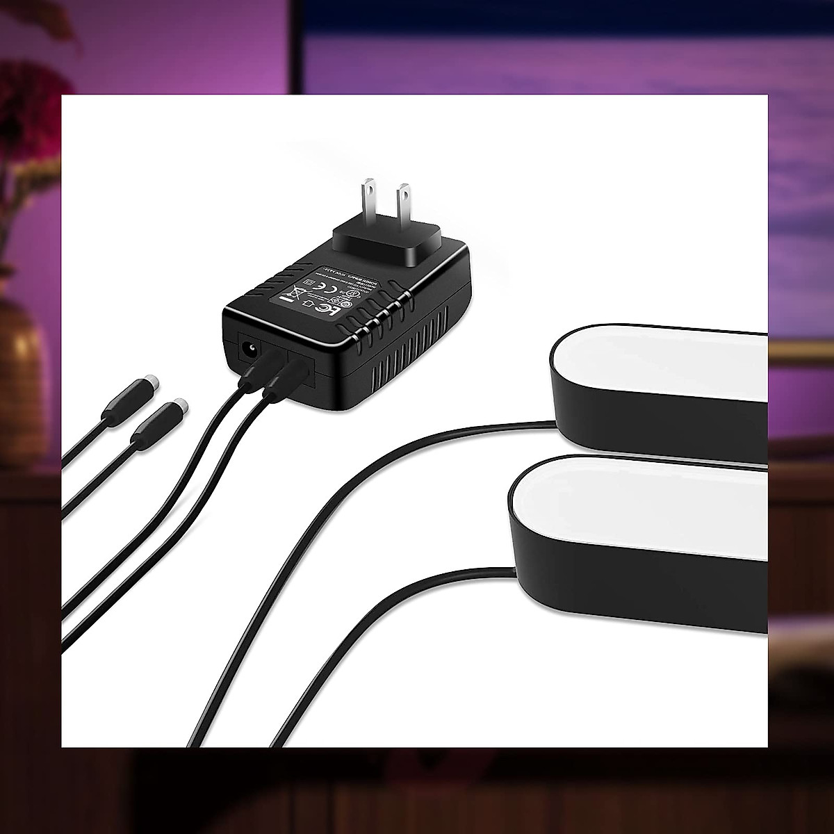 Replacement for Philips Hue Power Supply 24V DC Hue Plug Compatible with Philips Hue Play Bar Smart, Hue Light Strip Plus, Hue HDMI Sync Box, Light Bulb Accessory