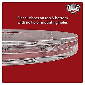 TROOPS BBQ 9” Lazy Susan Turntable Organizer for Table, Kitchen Countertop, Pantry, Cabinet, Spices, Makeup, TV, Rotating Swivel Base Clear Acrylic Plates, 50-lb Load Capacity, 1-Pack