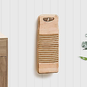 Lakingo Natural Bamboo Hand Washboard for Laundry Washing Clothes, Small Wood Scrub Board, Rustic Old Fashioned Washboard, Mini Wash Board for Hand Washing, Washboard Laundry Board for Kids Home