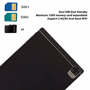 ASHATA 2022 Newest 10Inch 4G Network Tablet, 5G WiFi Tablet for Kids, 6GB RAM 256GB ROM Octa Core CPU IPS Display 3 Card Slots, Capacitive Touch Screen, Easy to Use for Seniors (US Plug)