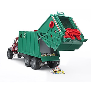 Bruder Mack Granite Garbage Truck (Ruby red-Green)