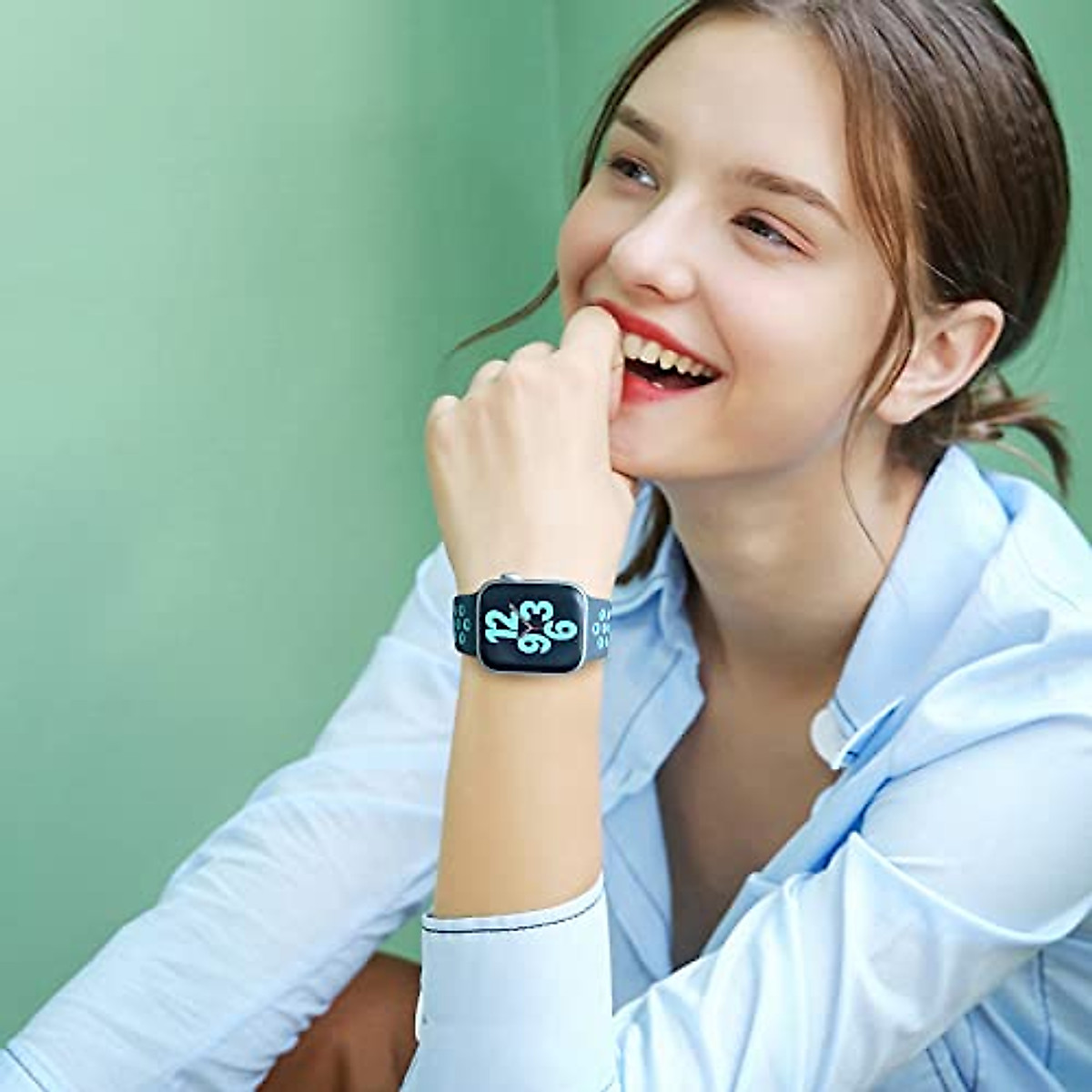 Gulemfy Compatible with Apple Watch Band - Silicone Sport Bands 42mm 44mm 45mm 49mm 38mm 40mm 41mm Man Women, Breathable Strap Replacement for iWatch Series SE 8 7 6 5 4 3 2 1 / Black