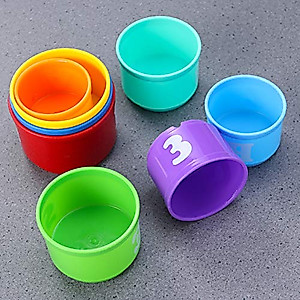 Bird Training Toys - 8Pcs Colorful Bird Cup Toys Parrot Intelligence Toy Bird Educational Stacking CupToy Training Treat Toys for Parakeet Parrots(Random Color)