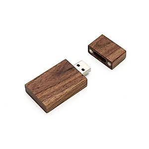 5 Pack Rectangle Walnut Wood 2.0/3.0 USB Flash Drive USB Disk Memory Stick with Wooden (2.0/32GB)