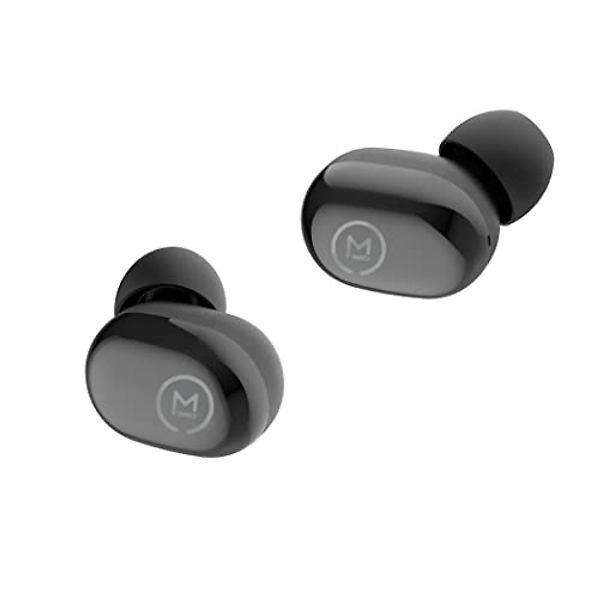 Morpheus 360 Spire True Wireless Earbuds TW1500B (Black), Noise Isolation Touch Control Light-Weight Mini Sweat Proof Waterproof Earbuds with Deep Bass