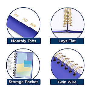 AT-A-GLANCE 2023-2024 Academic Planner, Weekly & Monthly, 5" x 8", Small, Monthly Tabs, Pocket, Flexible Cover, Contemporary, Purple (70101X1824)