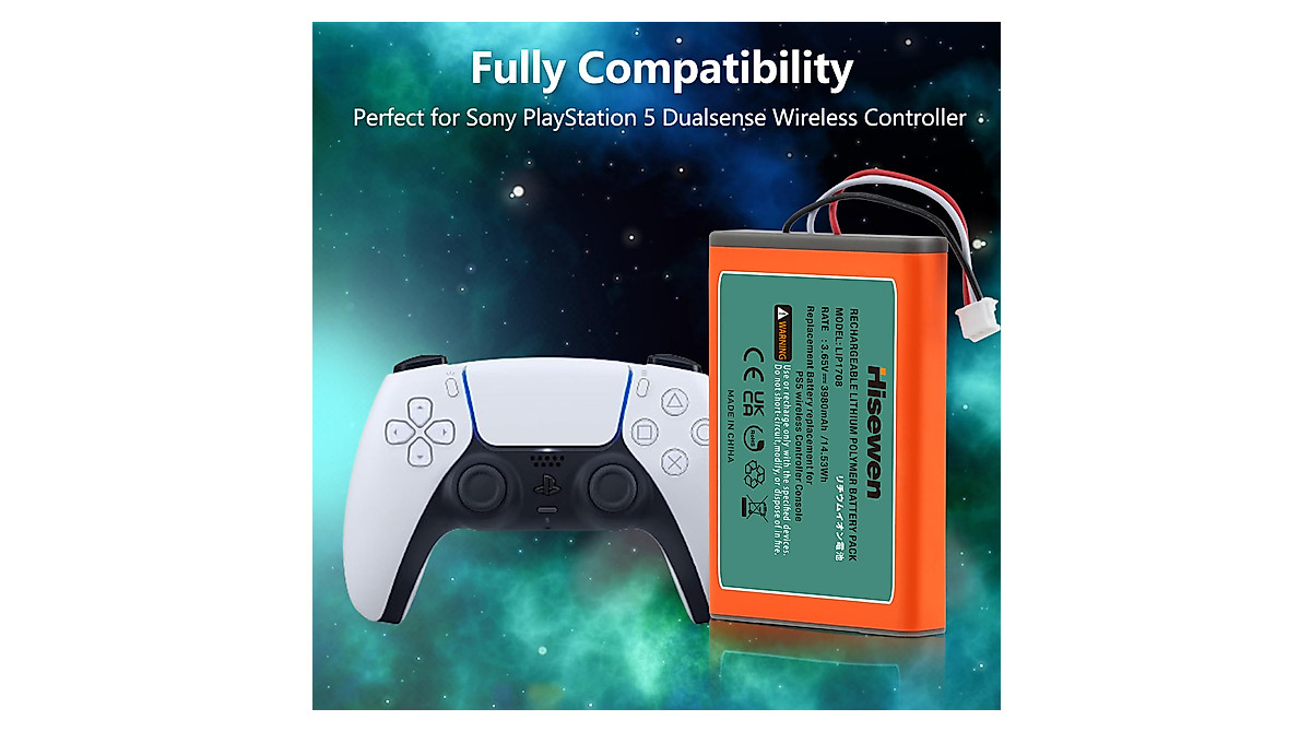 Hisewen PS5 Controller Battery Pack - 3980mAh Power