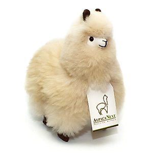 AlpacaNext Llama Stuffed Animal – 9 inch. Cute, Soft and Cuddly Alpaca Plush Toy Handcrafted on Real Alpaka Natural Fur (9 inches, Beige)