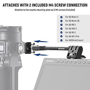 NEEWER Adjustable Field Monitor Mount, 360° Rotating Camera Monitor Mount with 1/4 Inch Thread, Compatible with DJI RS4 Pro RS3 RS2 RSC2 ZHIYUN Crane 2S Crane 3 3S WEEBILL-S MOZA Gimbals, GA005