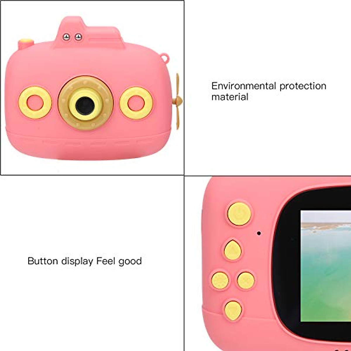 LZKW Children Camera, HD Camera Toy Electronic Gift IPS Screen with Small Game for Taking Photos for Recording Videos(Pink)