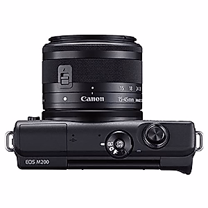 Canon EOS M200 Mirrorless Camera w/EF-M 15-45mm f/3.5-6.3 is STM Lens + EF 75-300mm f/4-5.6 III Lens + 420-800mm f/8.3 HD Lens + 2X 64GB Memory, Case, Microphone, Tripod, More (35pc Bundle)