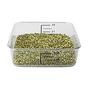 Rubbermaid Commercial Products Plastic Space Saving Square Food Storage Container For Kitchen/Sous Vide/Food Prep